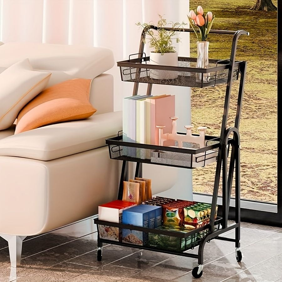 3-layer multi-functional iron durable foldable storage rack Home multi ...