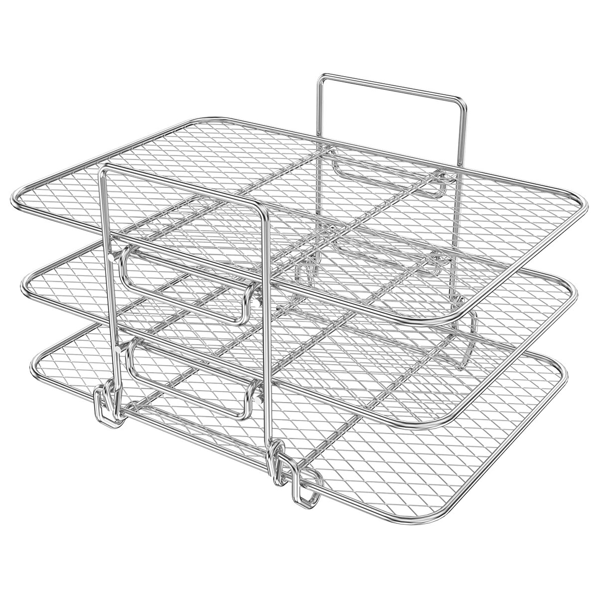 3-layers Air Fryer Rack Multi-Layer Stainless Steel Stackable Grid ...