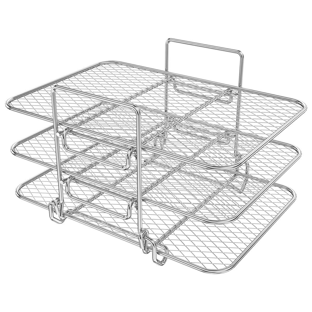 3-layers Air Fryer Rack Stackable Grilling Rack Stainless Steel ...