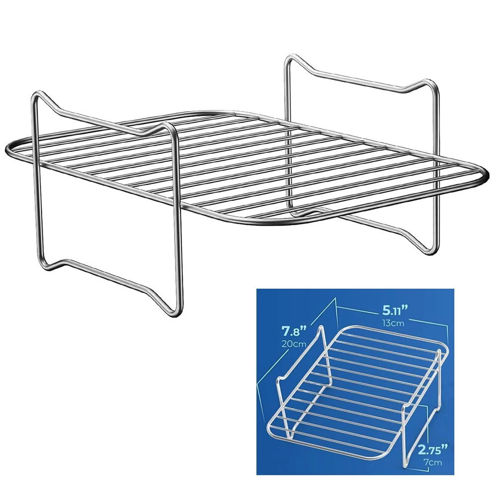 3-layers Air Fryer Rack Stainless Steel Stackable Grid Grilling Rack ...