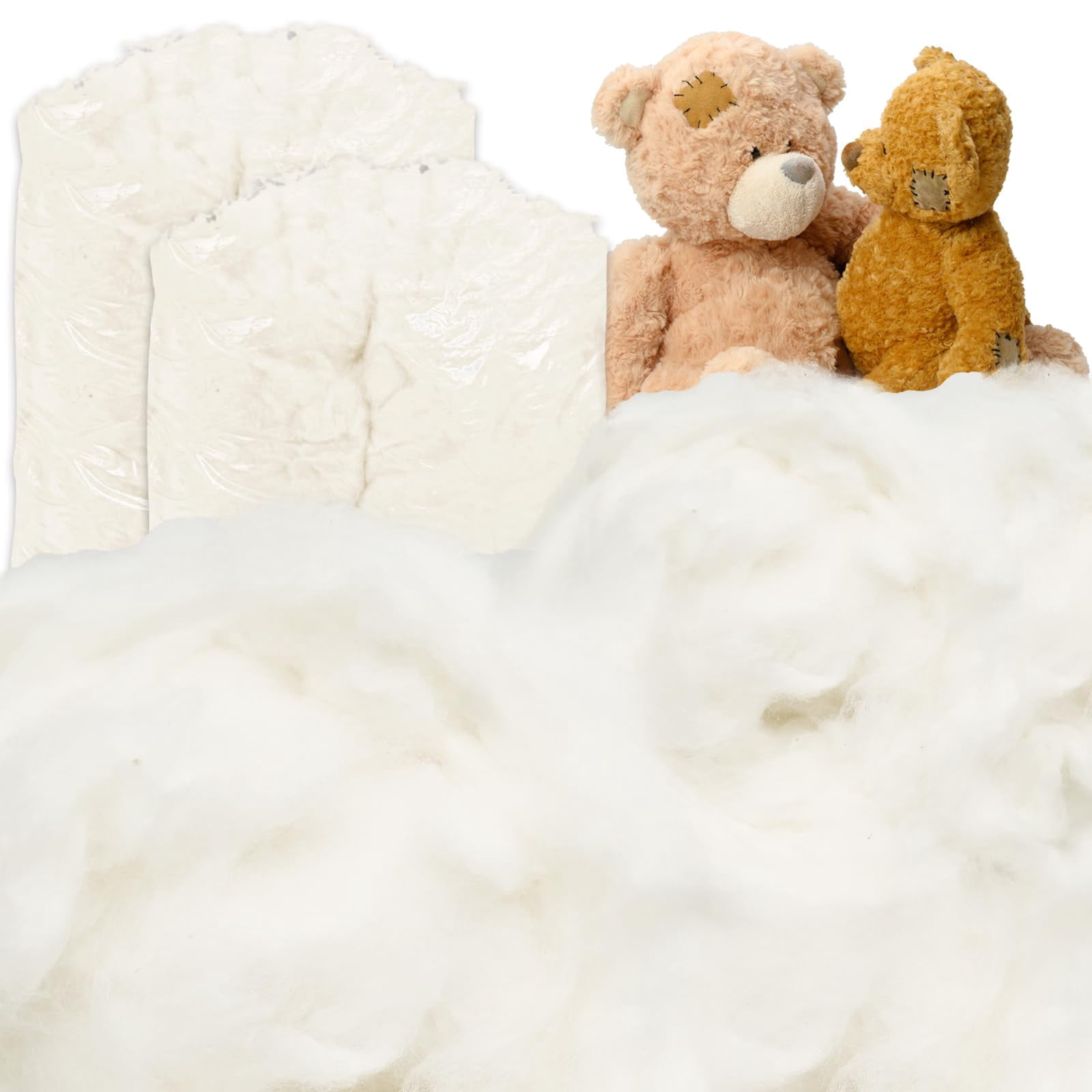 3 lb Natural Cotton Stuffing Raw Batting Fiber Combed Cotton for Pillow ...