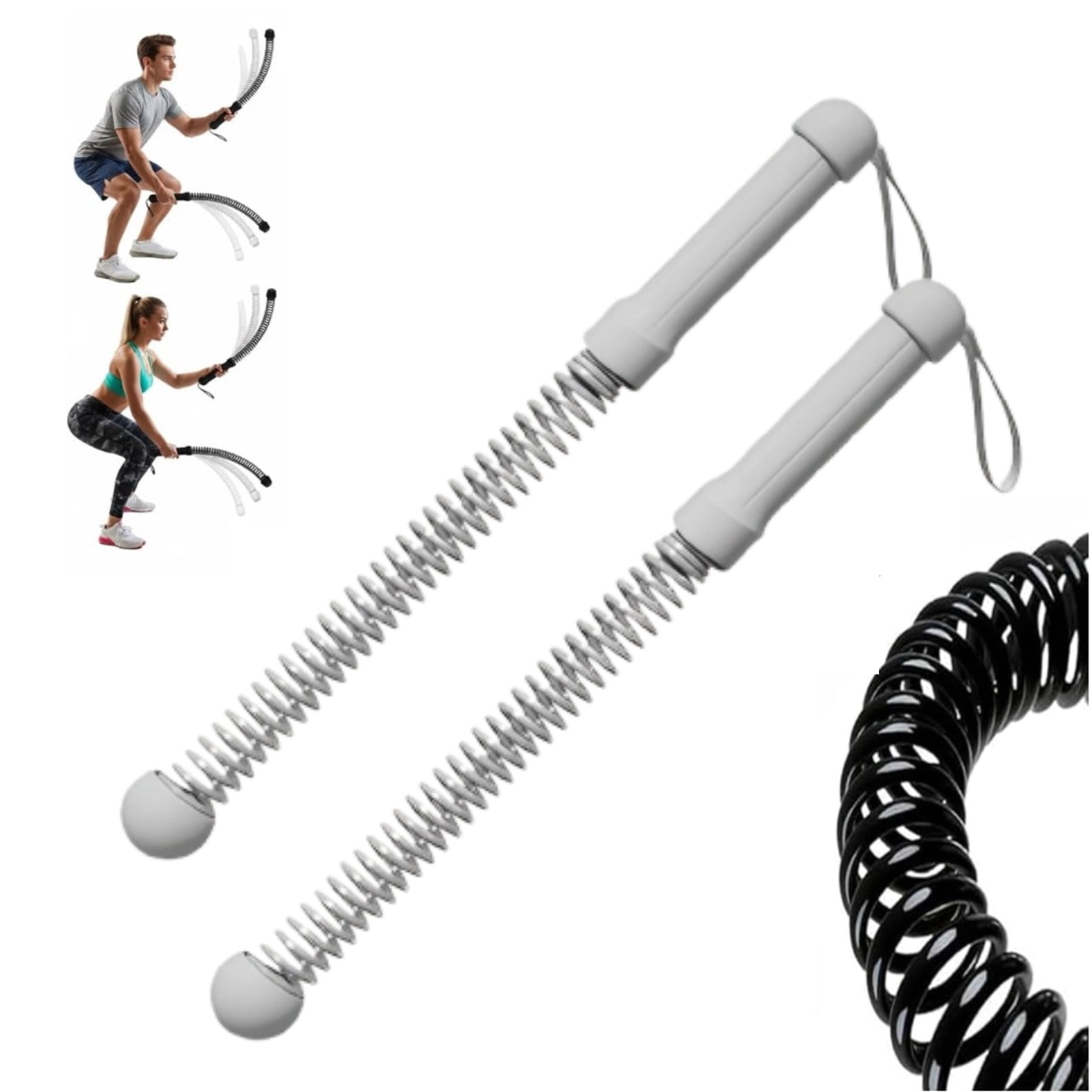 3 lbs Beginner-Friendly Ropeless Battle Ropes Cordless Weighted Non ...