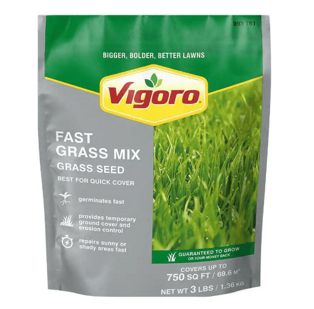 Vigoro Fast Grass Seed Mix 3 lbs with Water Saver Seed Coating, Sprouts ...