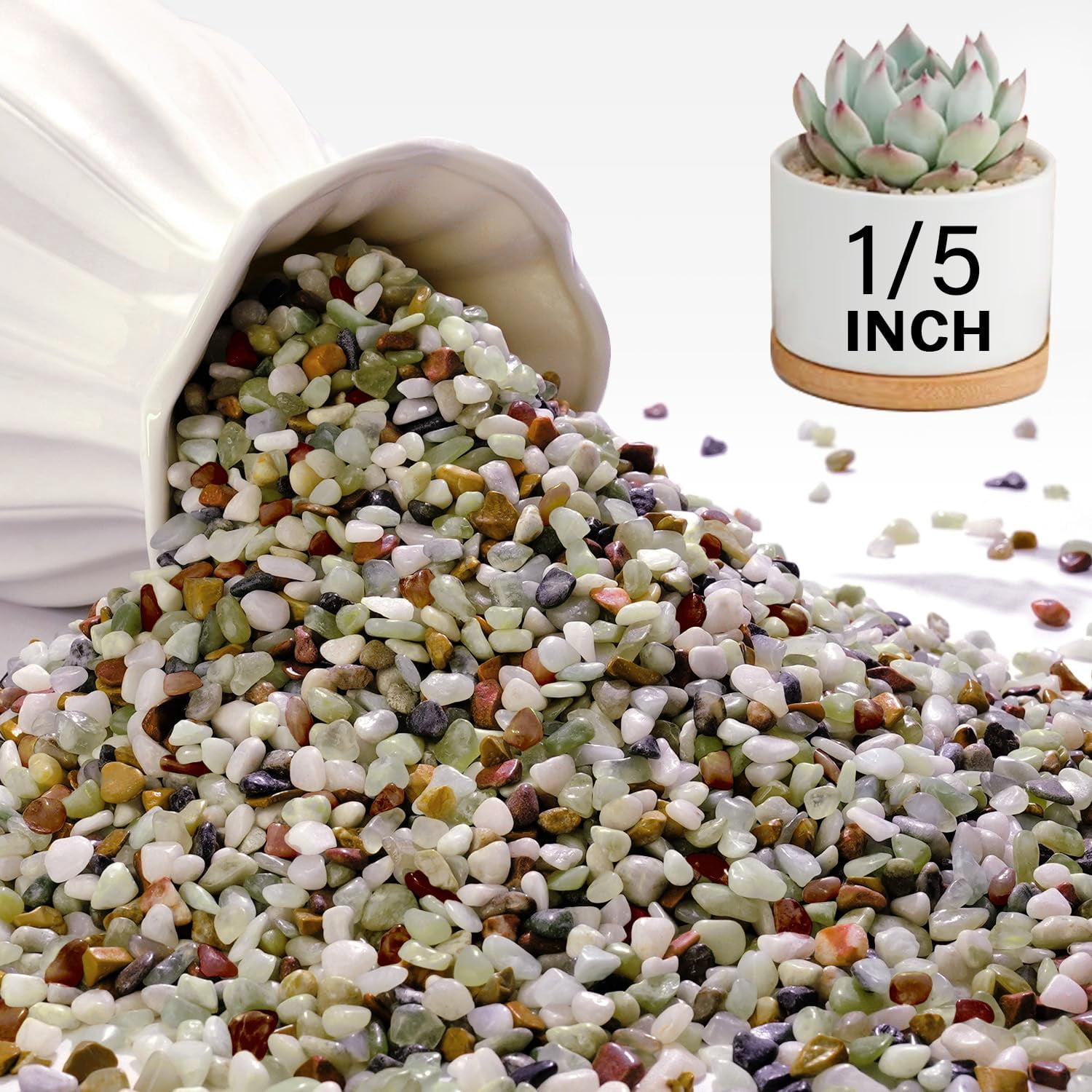 3 lbs Pebbles for Indoor Plants, 1/5 Inch Pea Gravel for Fish Tank ...