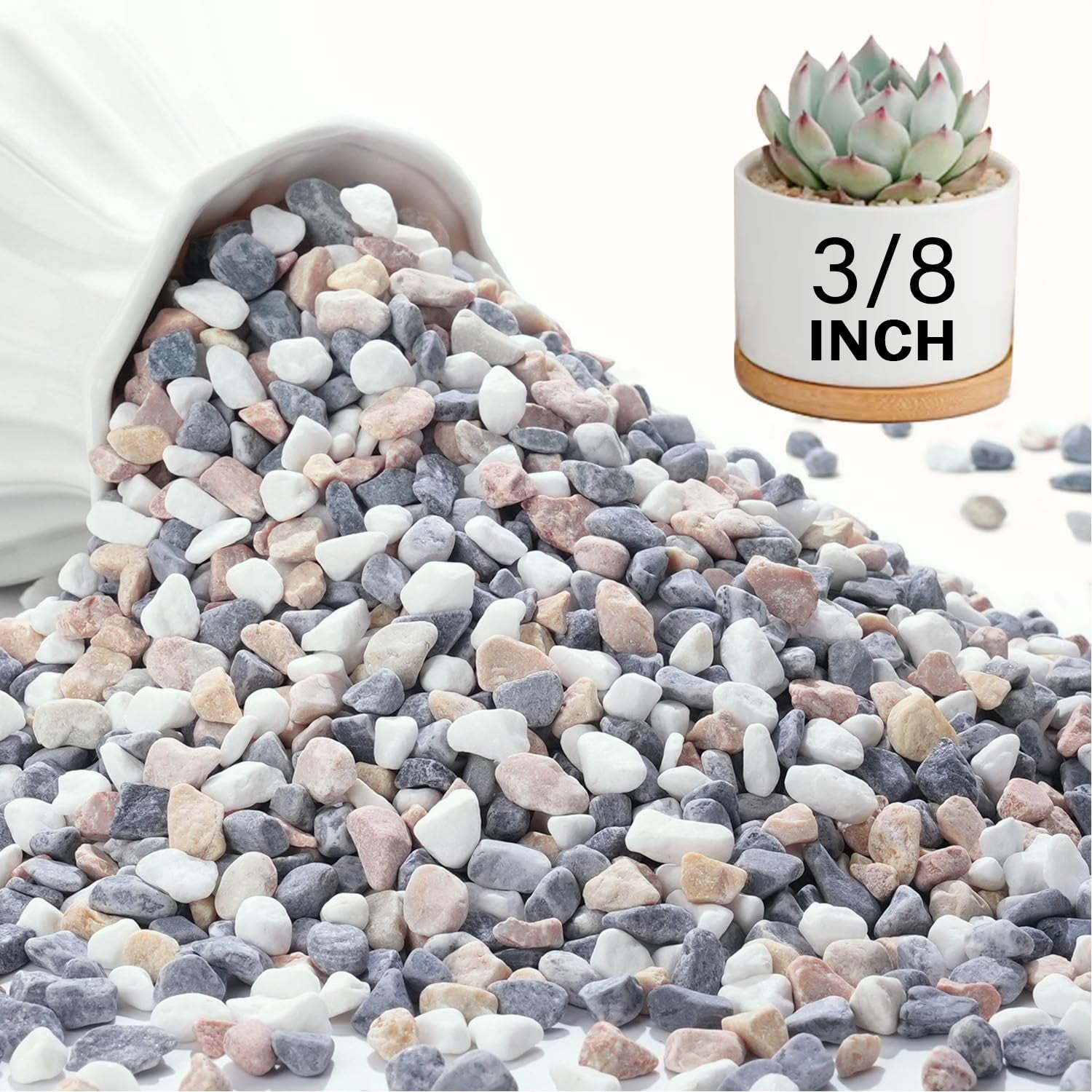 3 lbs Pebbles for Indoor Plants, 3/8 Inch Pea Gravel for Fish Tank ...