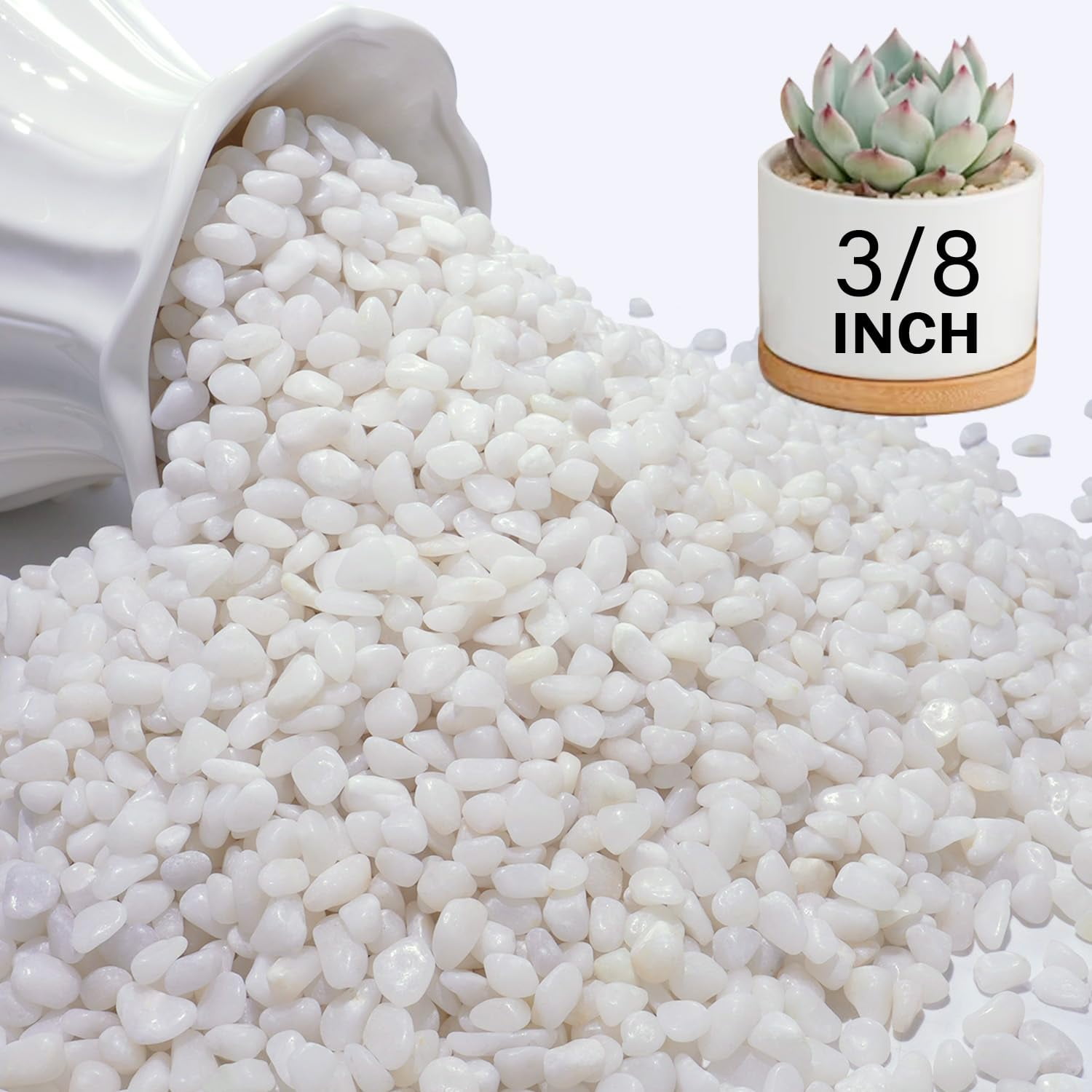 3 lbs Pebbles for Indoor Plants, 3/8 Inch Pea Gravel for Fish Tank ...