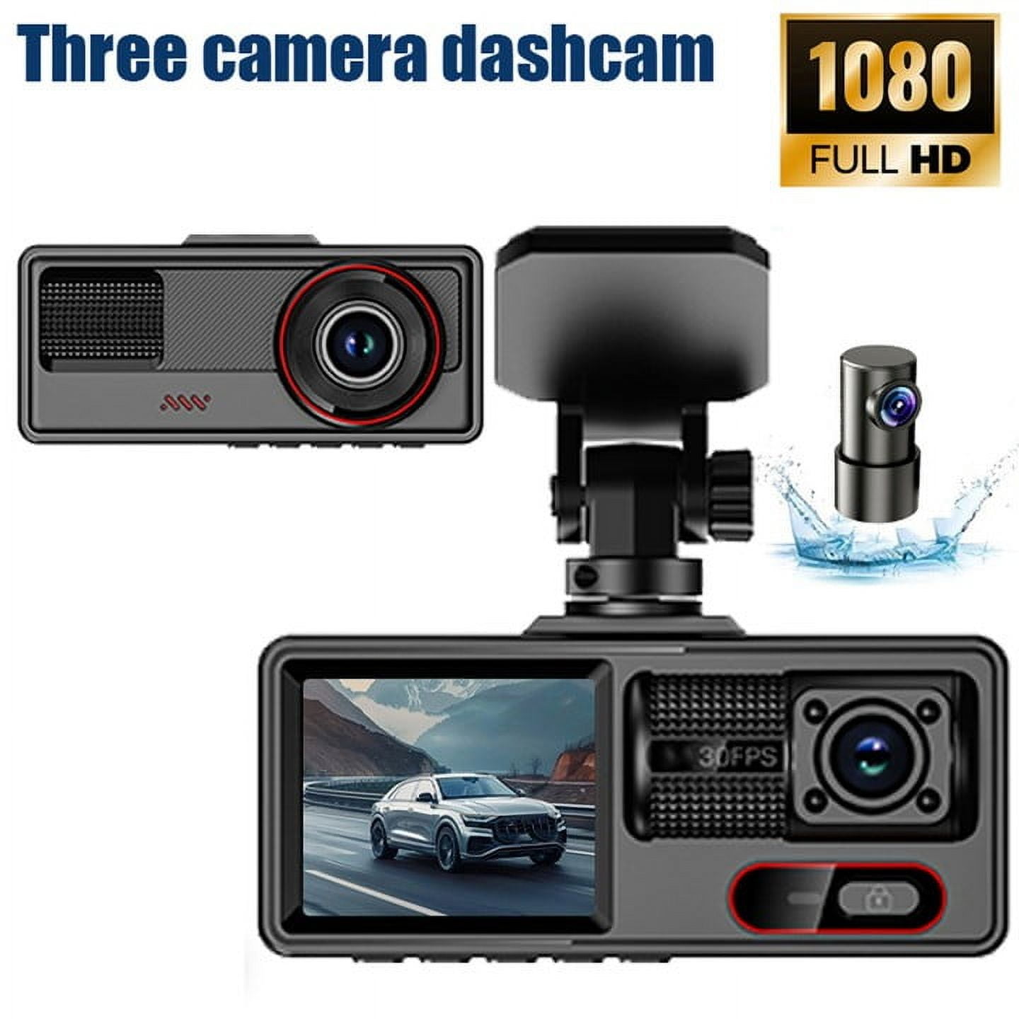 3-lens 1080P Car Dash Cam For Night Vision DVR Lens Camera Driving ...