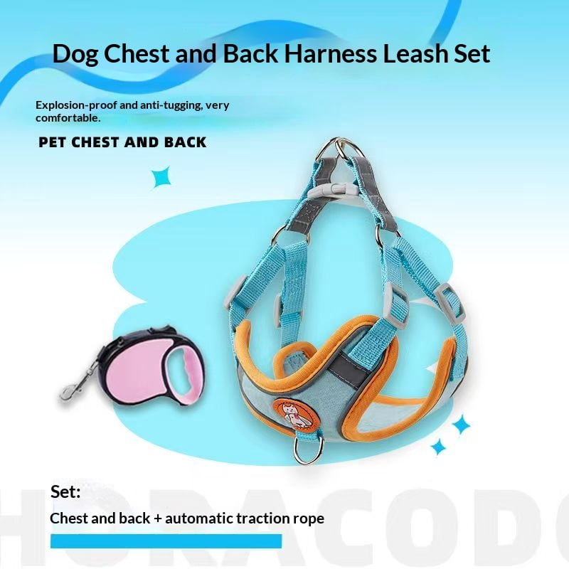 3-meter automatic leash for dogs, dog leash vest, pet leash with chest ...