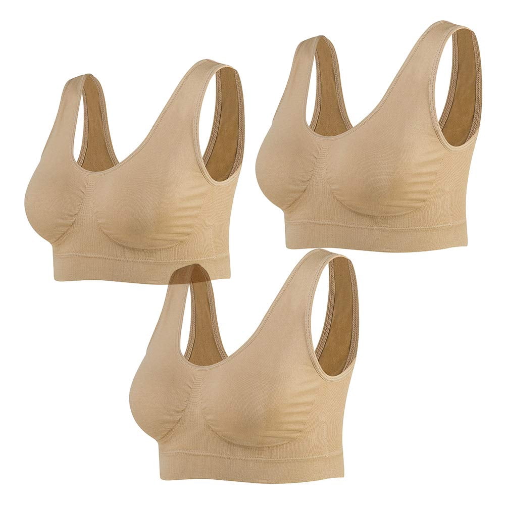3*nude X-Large Seamless Sports Bra Medium Support Yoga Sleep Wear ...