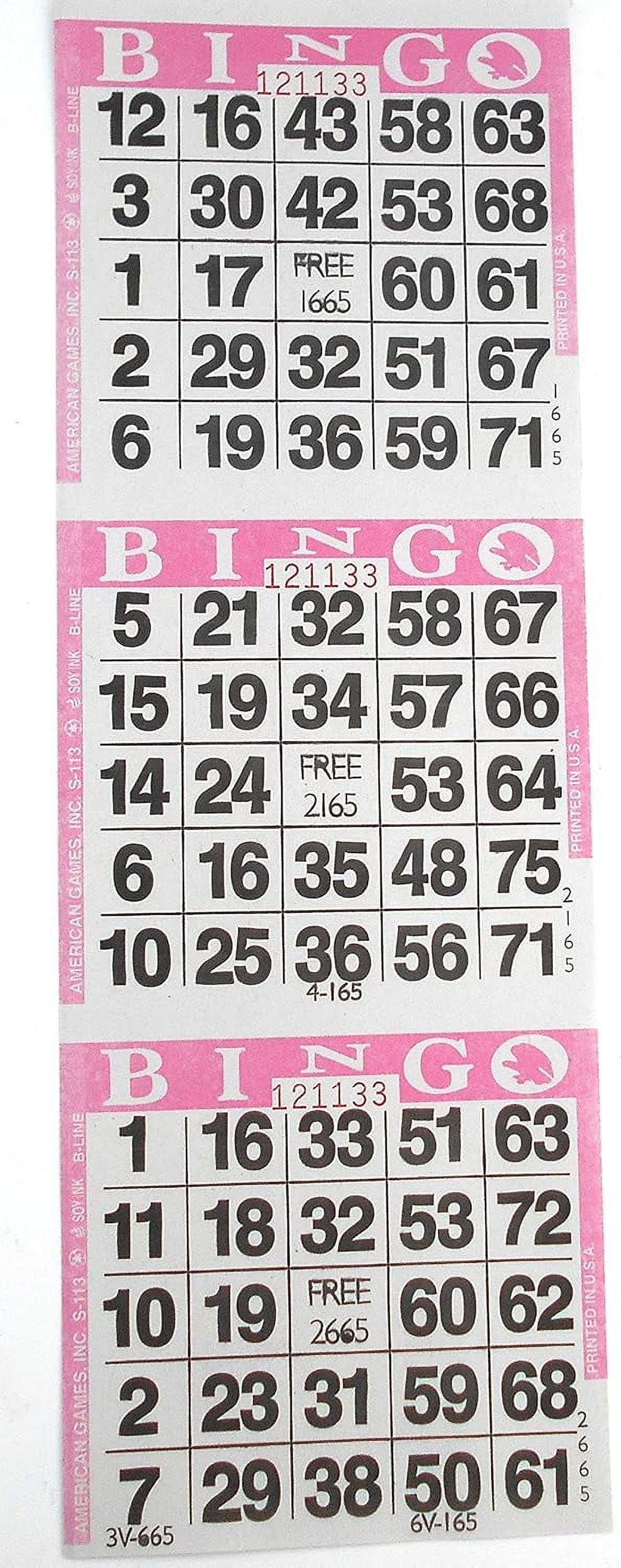 3 on Pink Bingo Paper Cards - 1000 sheets - 3000 cards - Walmart.com