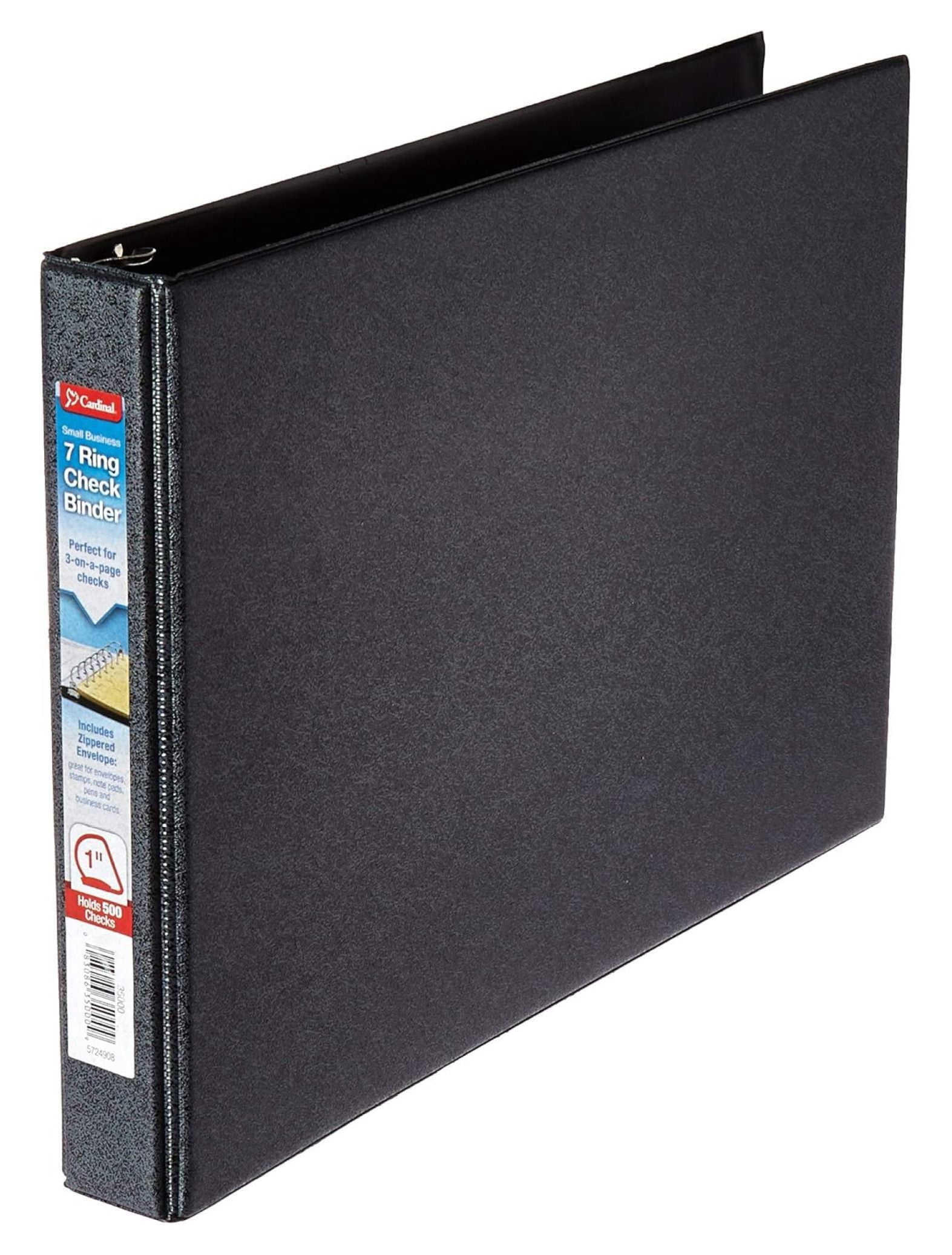 7-Ring 3-on-a-Page Business Check Book Binder - Black - Walmart.com