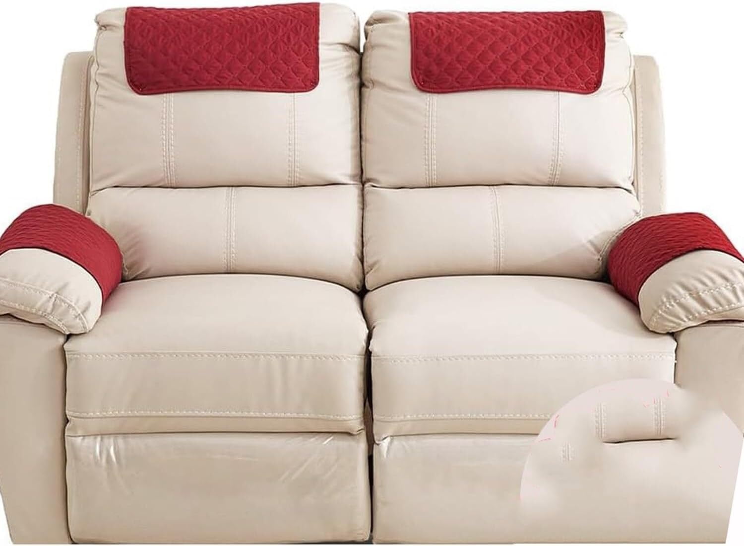 3 or 4 or 5 Pieces Sofa Headrest Cover for Recliner Chair with Storage ...