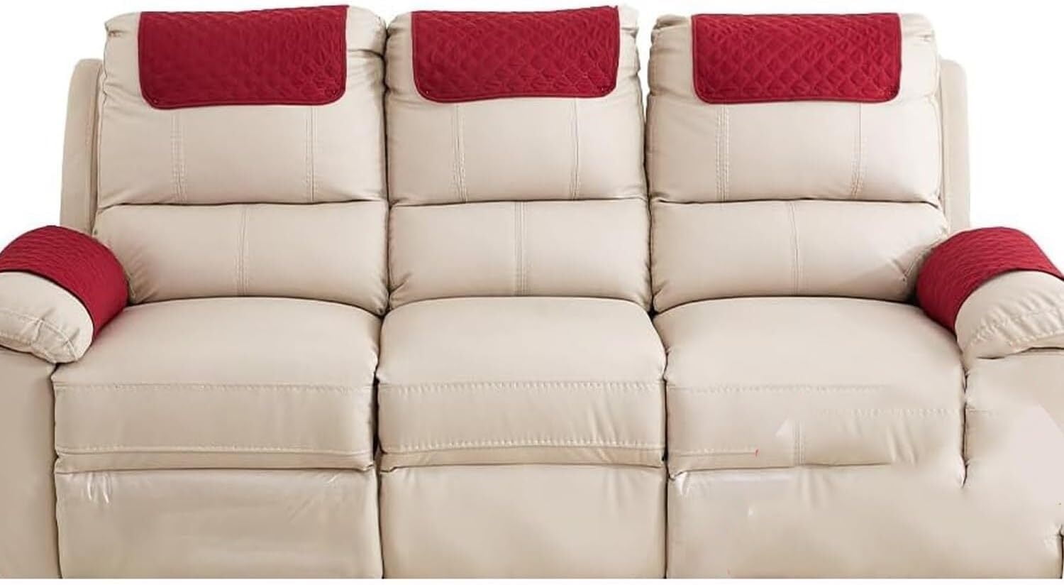 3 or 4 or 5 Pieces Sofa Headrest Cover for Recliner Chair with Storage ...