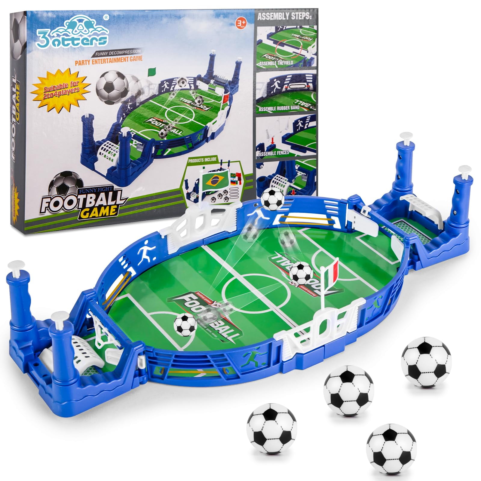 3 otters Tabletop Soccer MMF7 Game Set, Mini Football Soccer Game Board ...