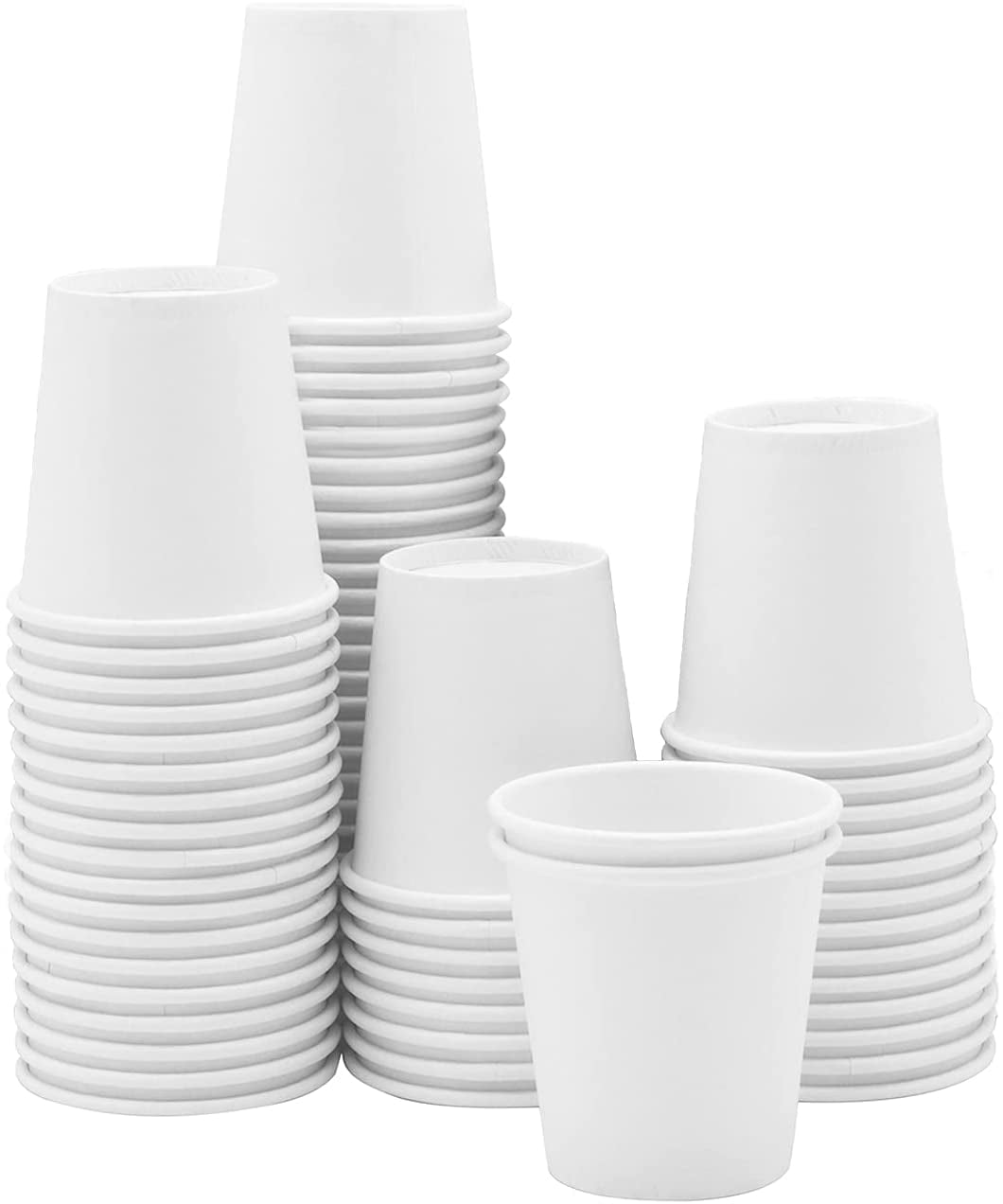 [3 oz. - 100 Count White Small Paper Cups, Disposable Mini Bathroom ...