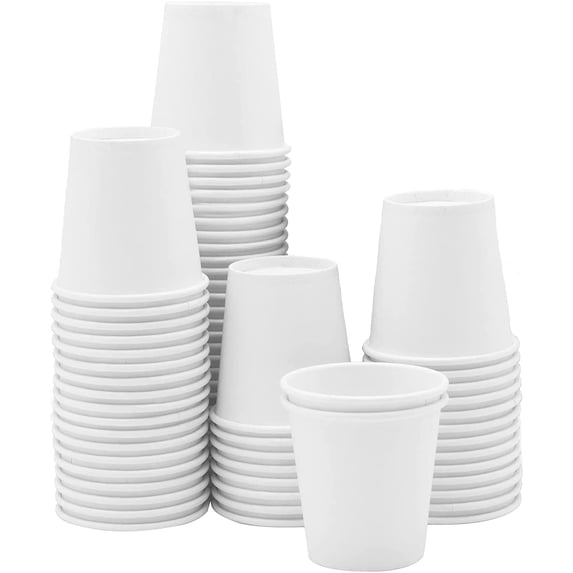 [3 oz. - 100 Count White Small Paper Cups, Disposable Mini Bathroom ...
