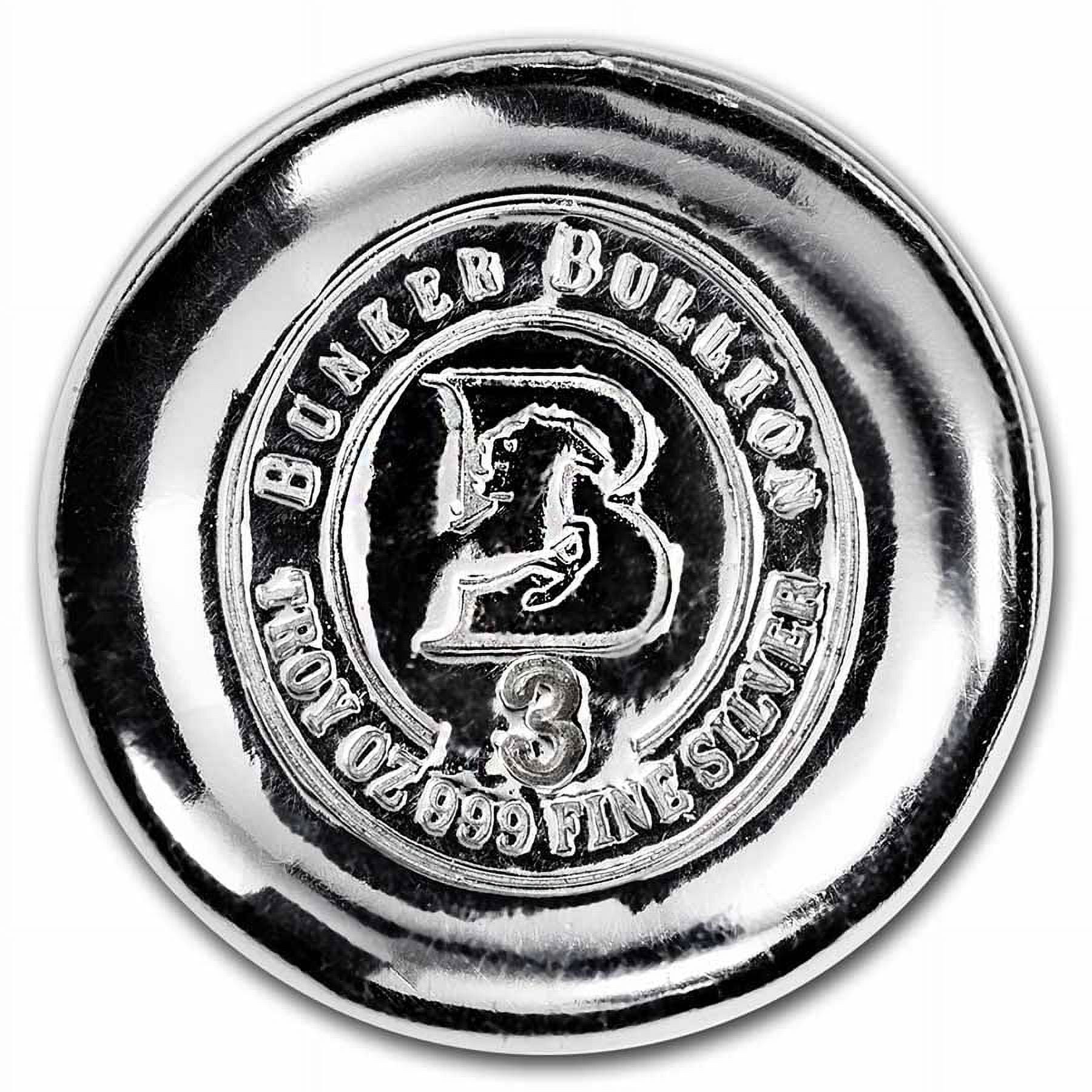 3 oz Cast-Poured Silver Round - Bunker Bullion Button/Rolo - Walmart.com