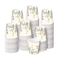 3 oz Disposable Paper Bathroom Cups 100 Pack Floral Design Mini Rinse ...