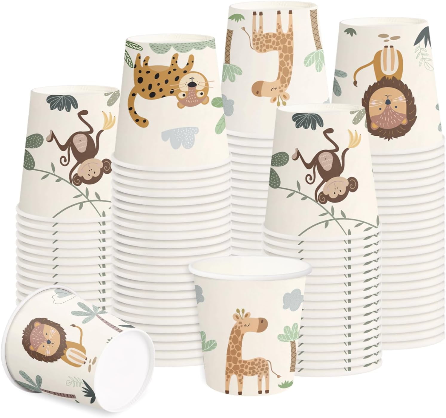 3 oz Disposable Paper Bathroom Cups 100 Pack Floral Design Mini Rinse ...