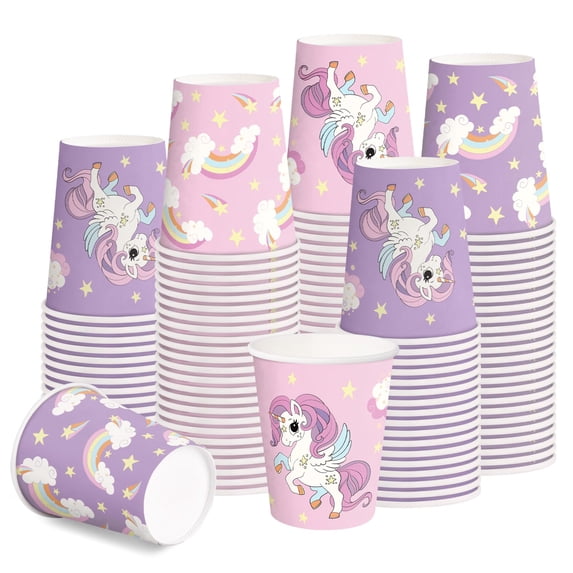 3 oz Disposable Paper Bathroom Cups 100 Pack Floral Design Mini Rinse ...