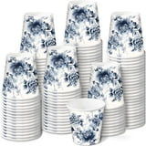3 oz Disposable Paper Bathroom Cups 100 Pack Floral Design Mini Rinse ...