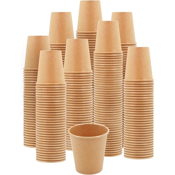 3 oz Disposable Paper Cups 300 Count, Kraft Mini Cups for Mouthwash ...