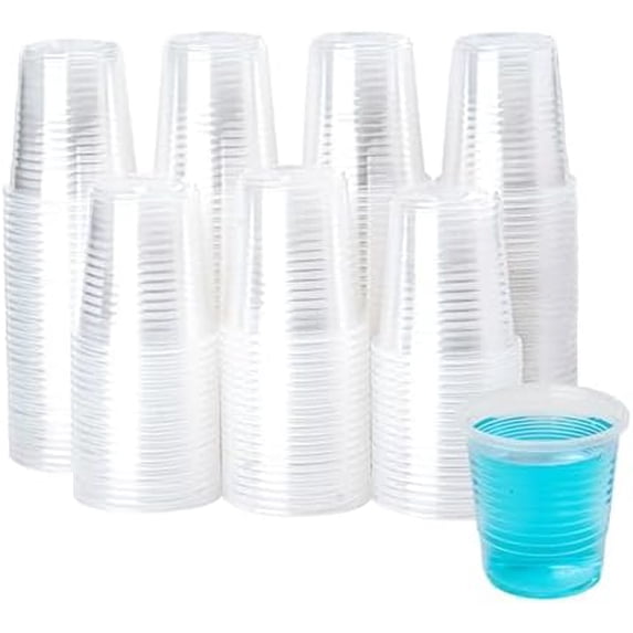 3 oz Disposable Plastic Cups, 500 Pack, BPA-Free, Clear, Bathroom ...