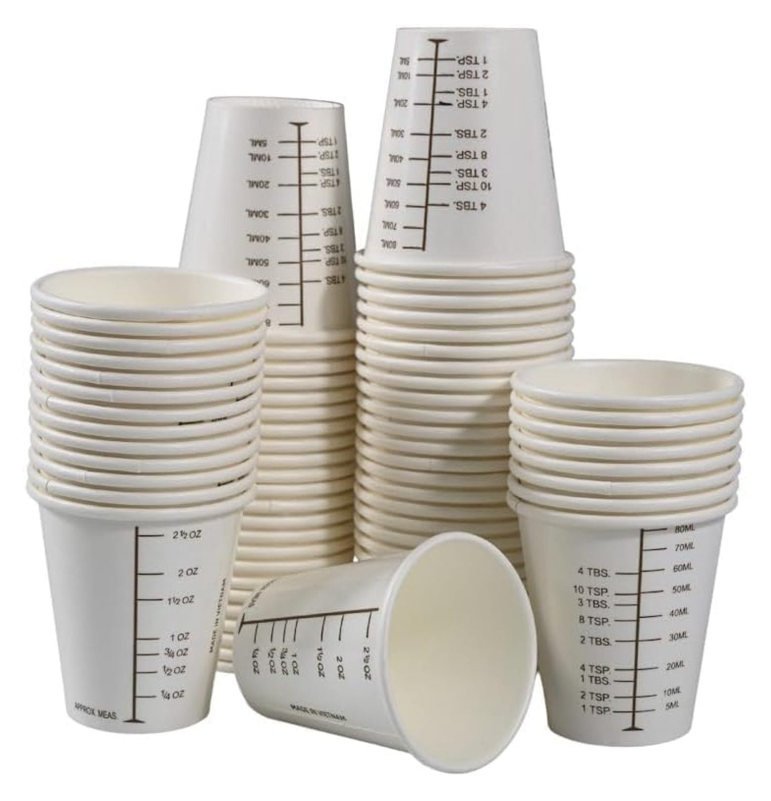 3 oz Graduated Paper Cups - Disposable Wax Coated Medicine Cups with ...