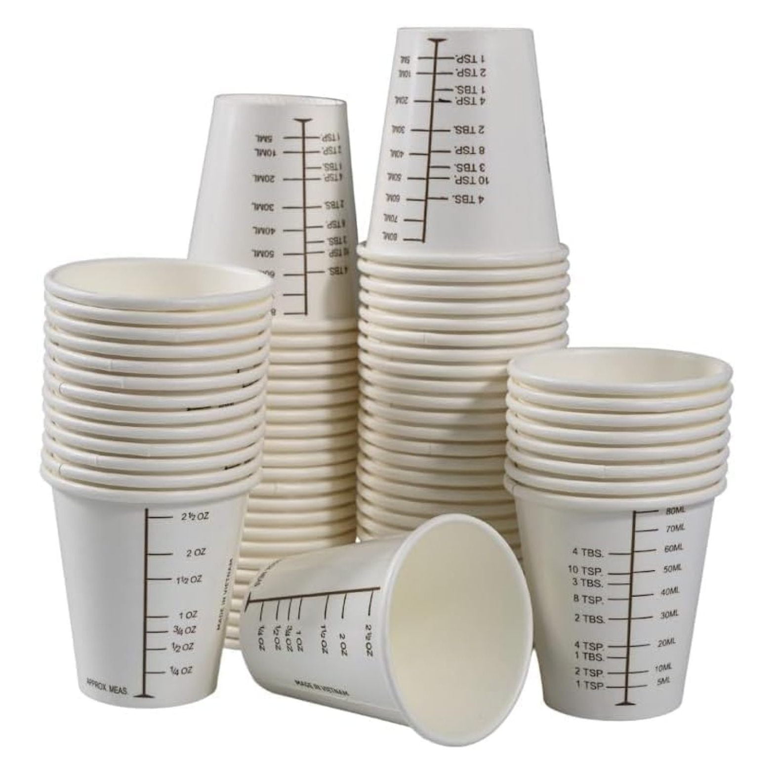 3 oz Graduated Paper Cups - Disposable Wax Coated Medicine Cups with ...