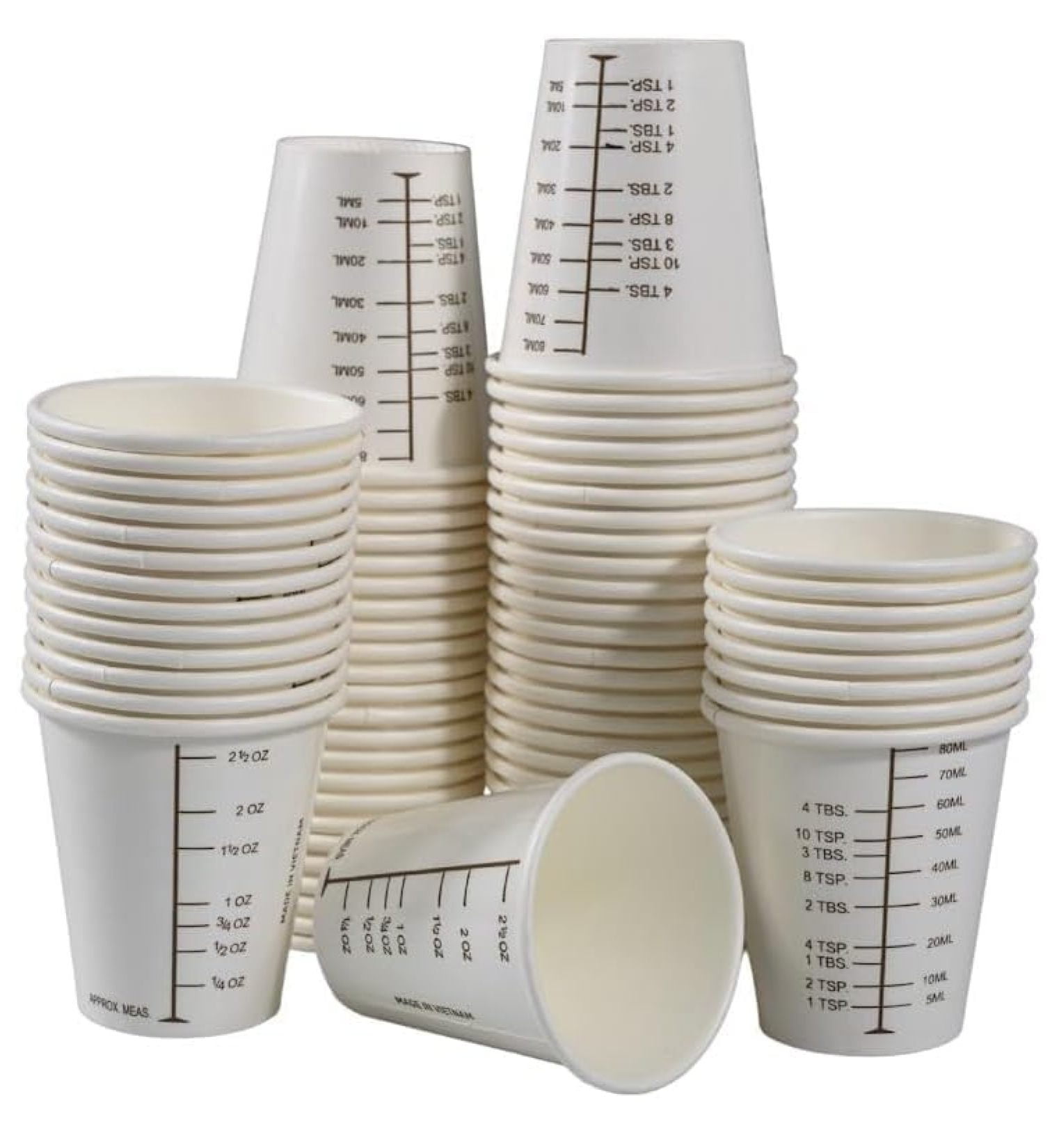 3 oz Graduated Paper Cups - Disposable Wax Coated Medicine Cups with ...