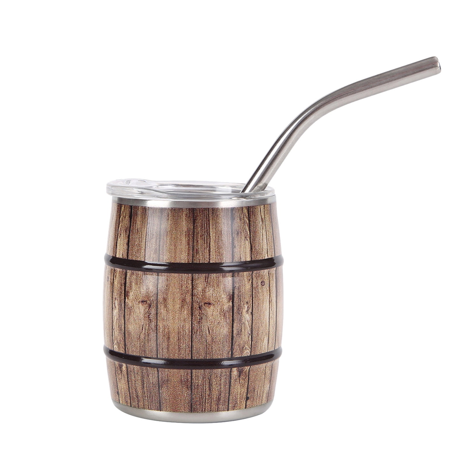 3 oz Mini Tumbler Shot Glass,with Straw and Lids Stainless Steel Double ...