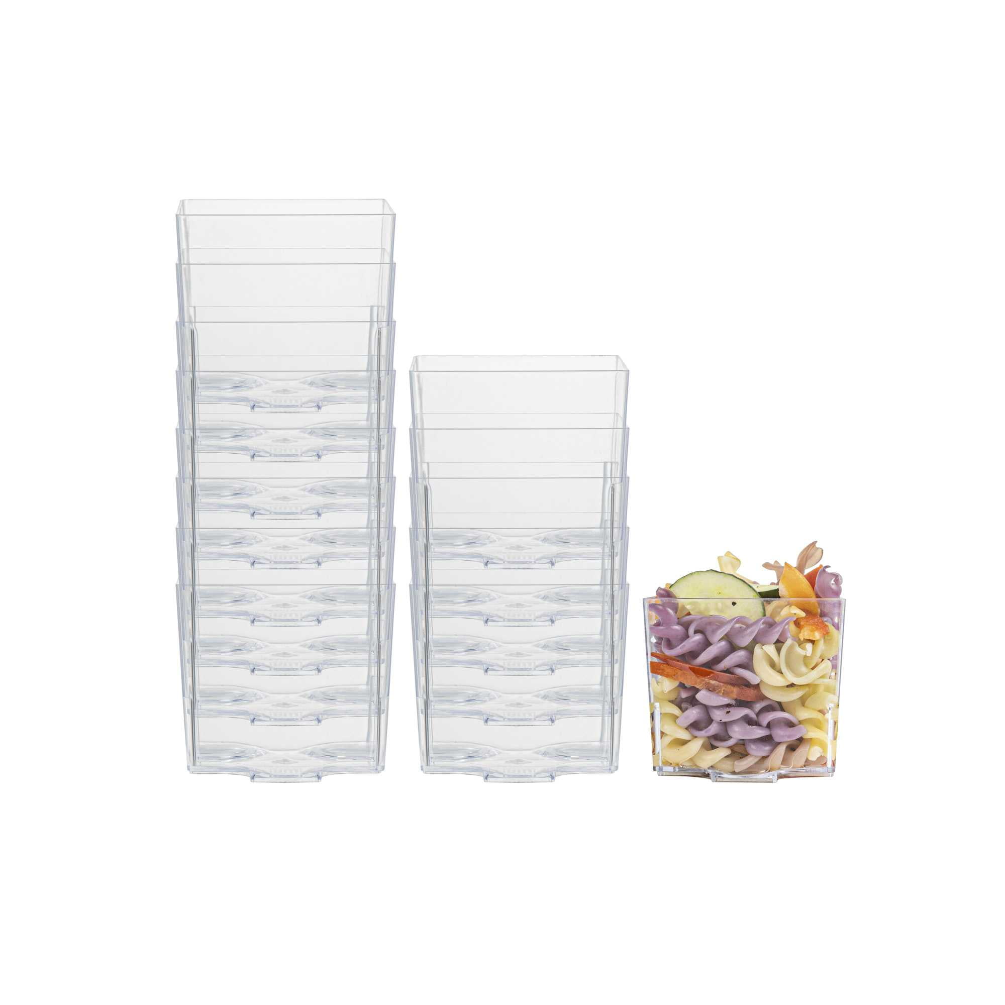Mini Serve 3 oz Square Black Plastic Quadrato Cup - 1 3/4" x 1 1/2" x 1 ...