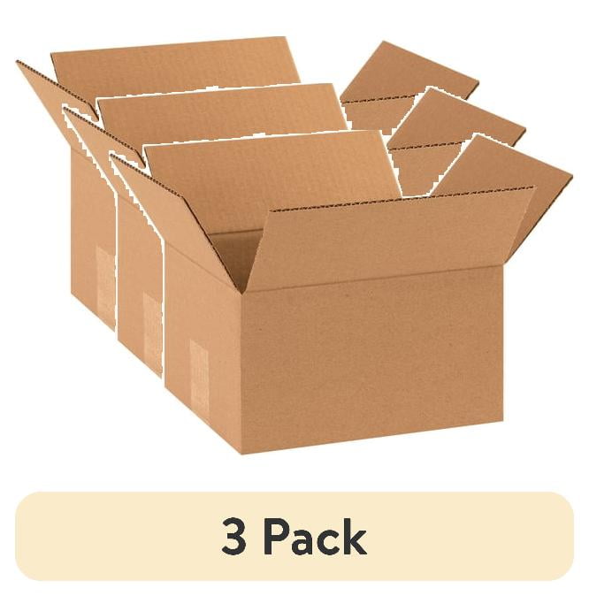(3 pack) 10 x 8 x 6" Corrugated Boxes - 25 Per Bundle - Walmart.com