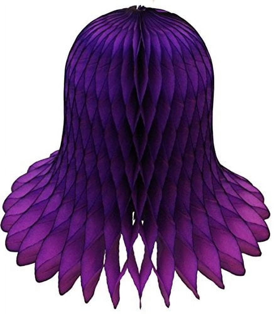 3-pack 11 Inch Hanging Honeycomb Tissue Paper Bell Decoration, Purple ...