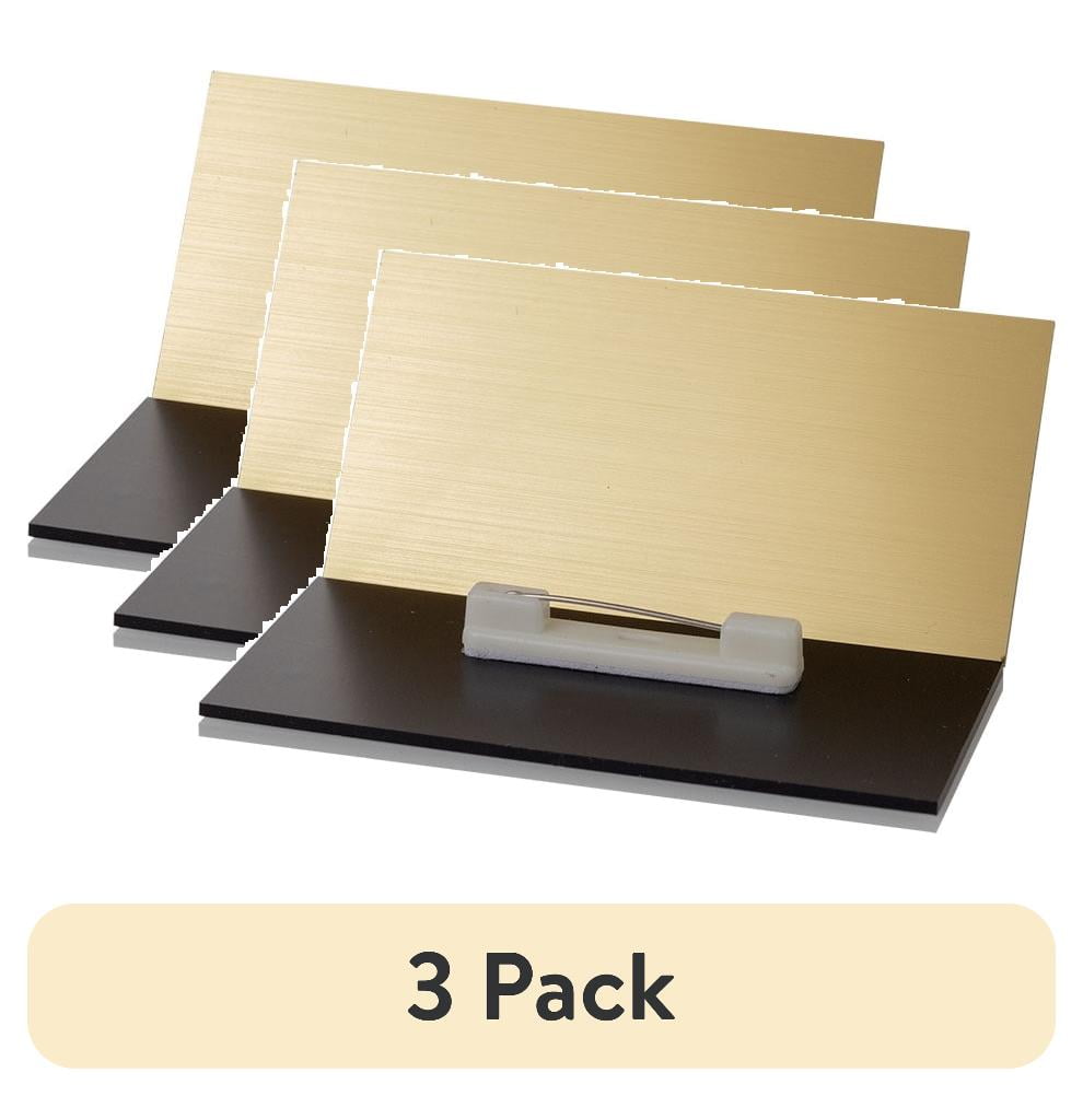 (3 pack) 1x3 Name Tag/Badge Blanks with Pin - 10 Pack (Brushed Gold ...