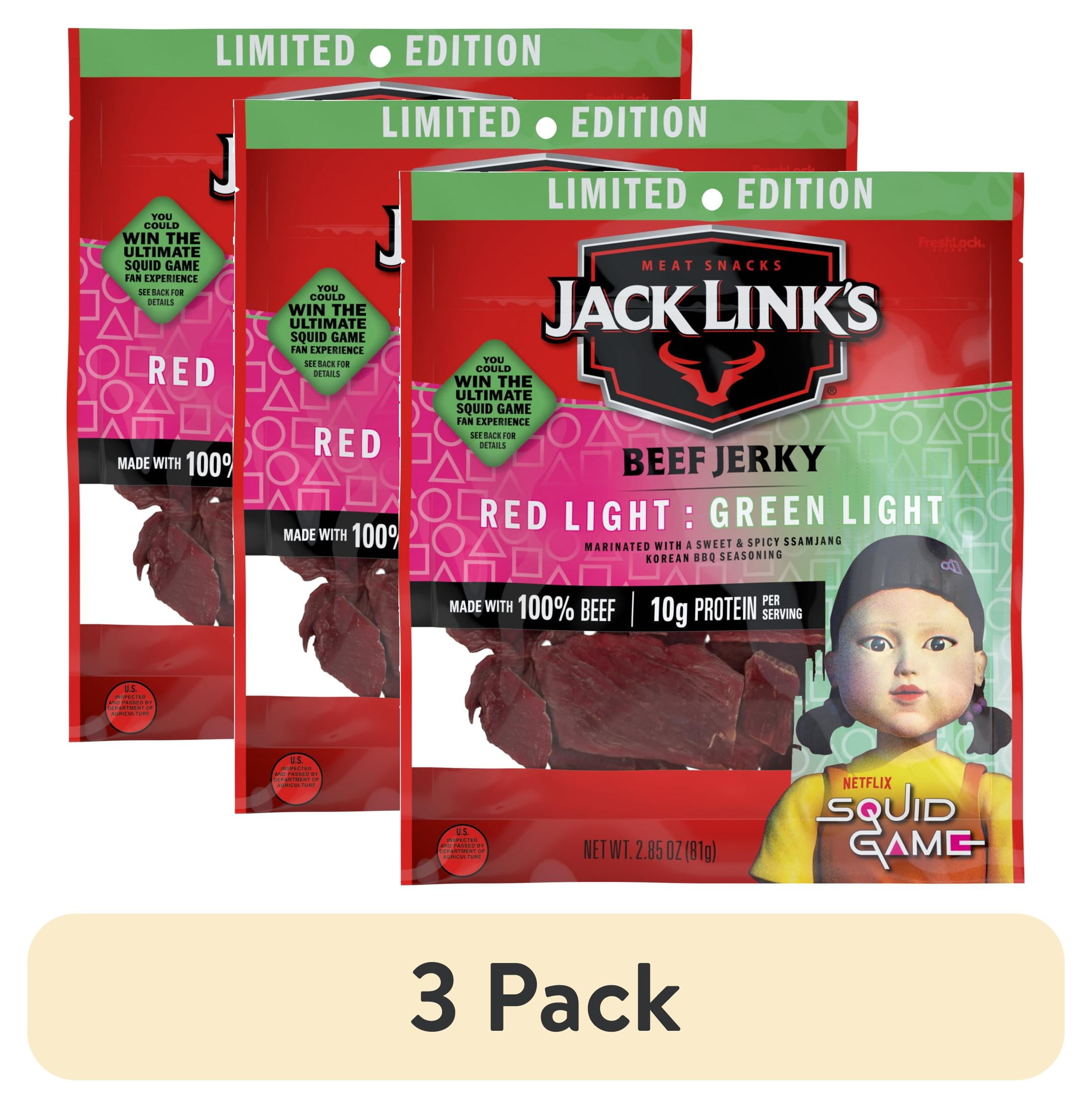 (3 pack) Jack Link's Korean Barbecue Flavor Beef Jerky, 2.85 ounce ...