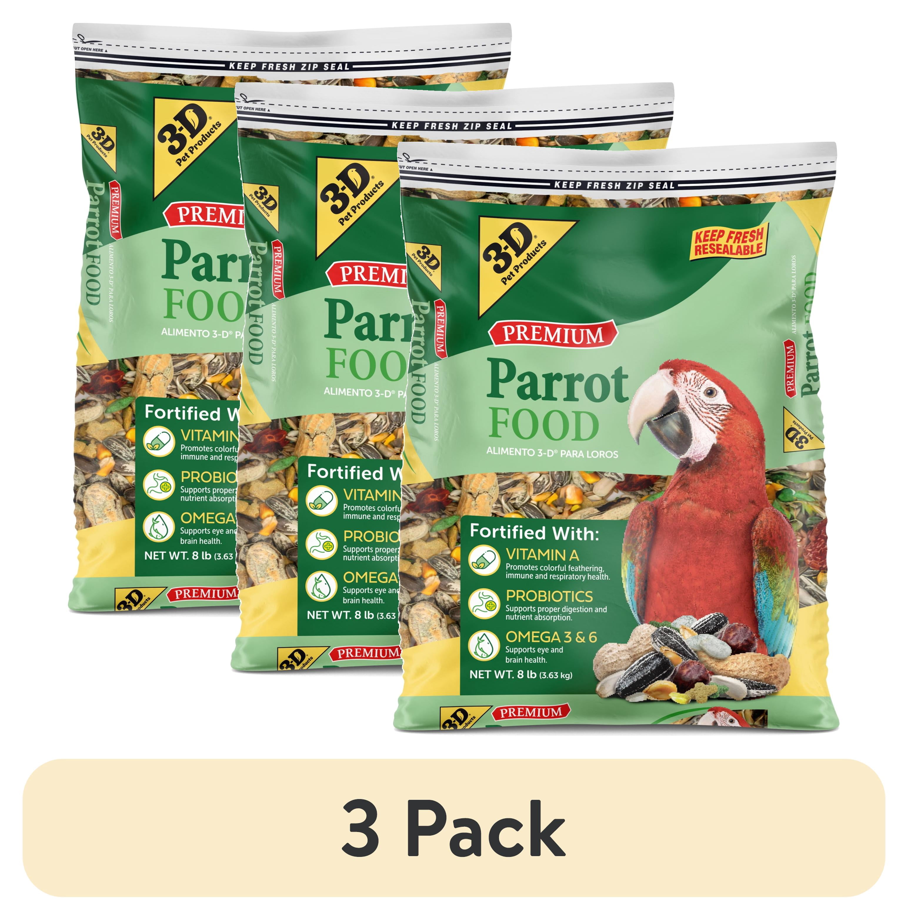 (3 pack) 3-D Pet Products Premium Parrot Bird Food Seeds, with ...