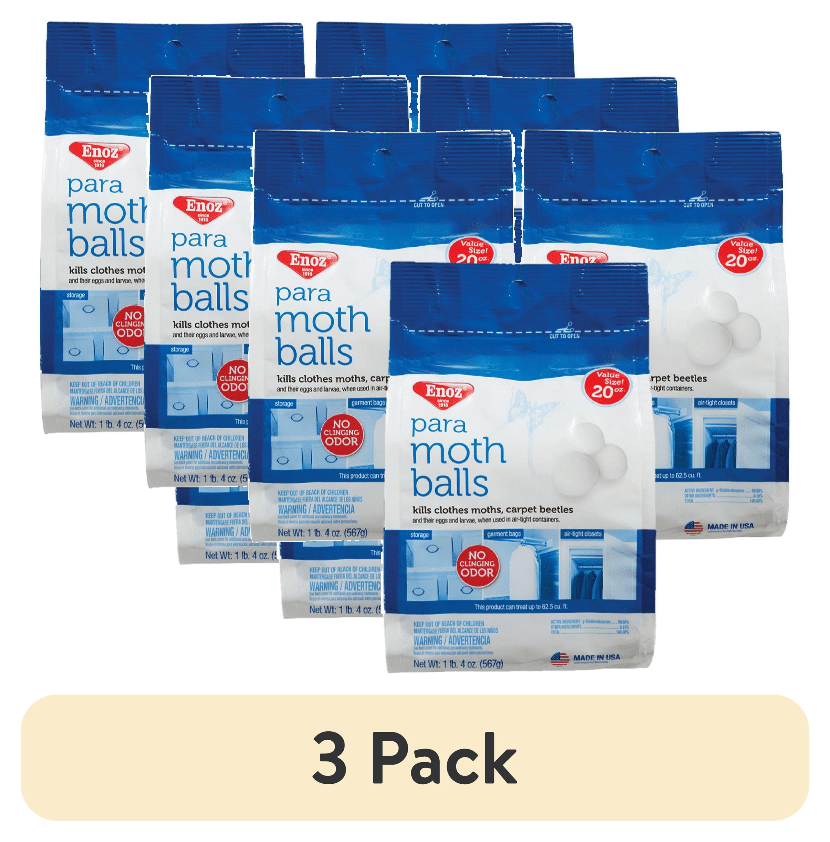 (3 pack) Enoz Para Moth Balls, Moth Killer for Clothes Moths and Carpet ...