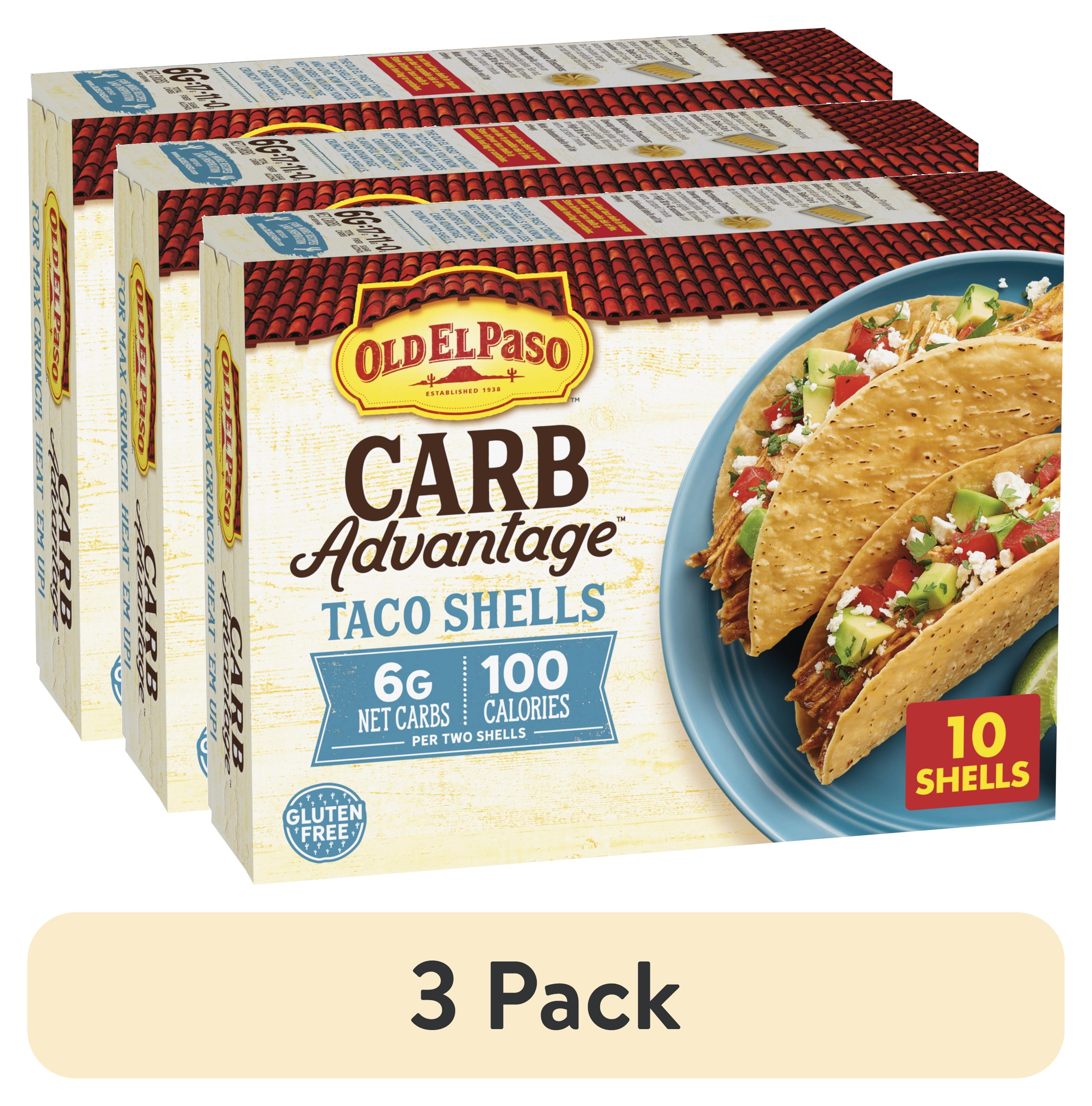 (3 pack) (3 pack) Old El Paso Carb Advantage Crunchy Taco Shells, 6g ...