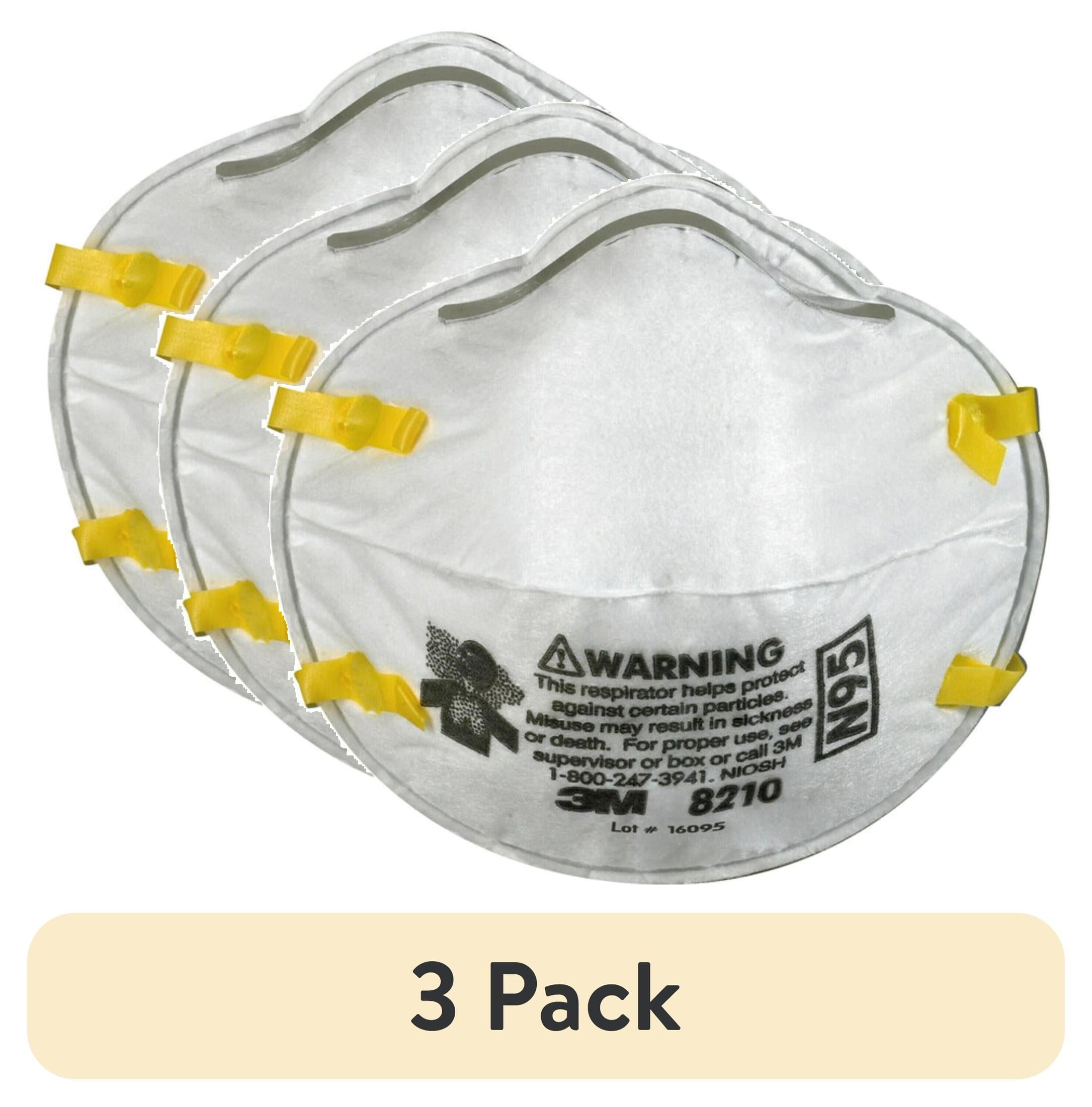 (3 pack) 3M N95 Respirator, Captures Particulates for Painting, Safety ...
