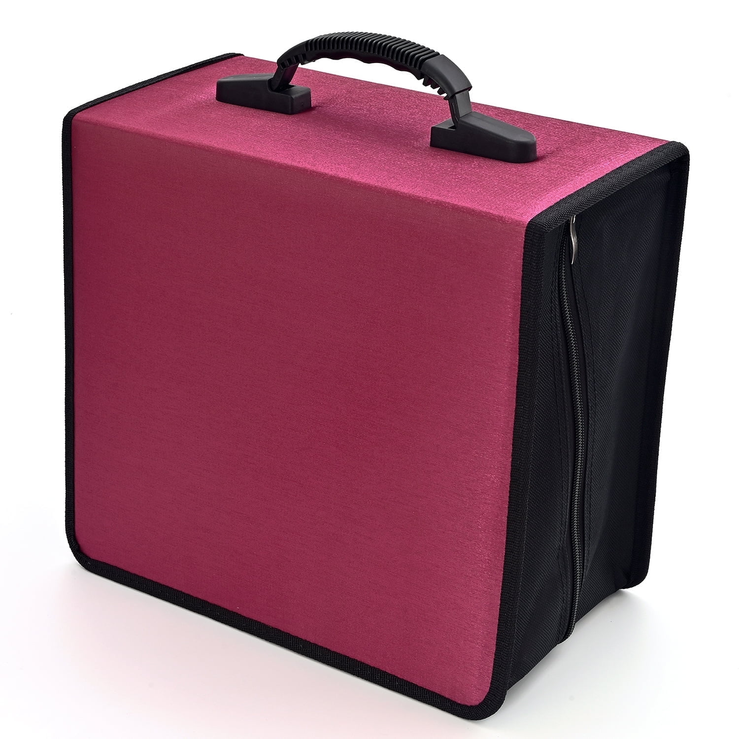 (3 pack) 432 Capacity CD Case, Heavy Duty Nylon Red DVD Case Bag Holder ...