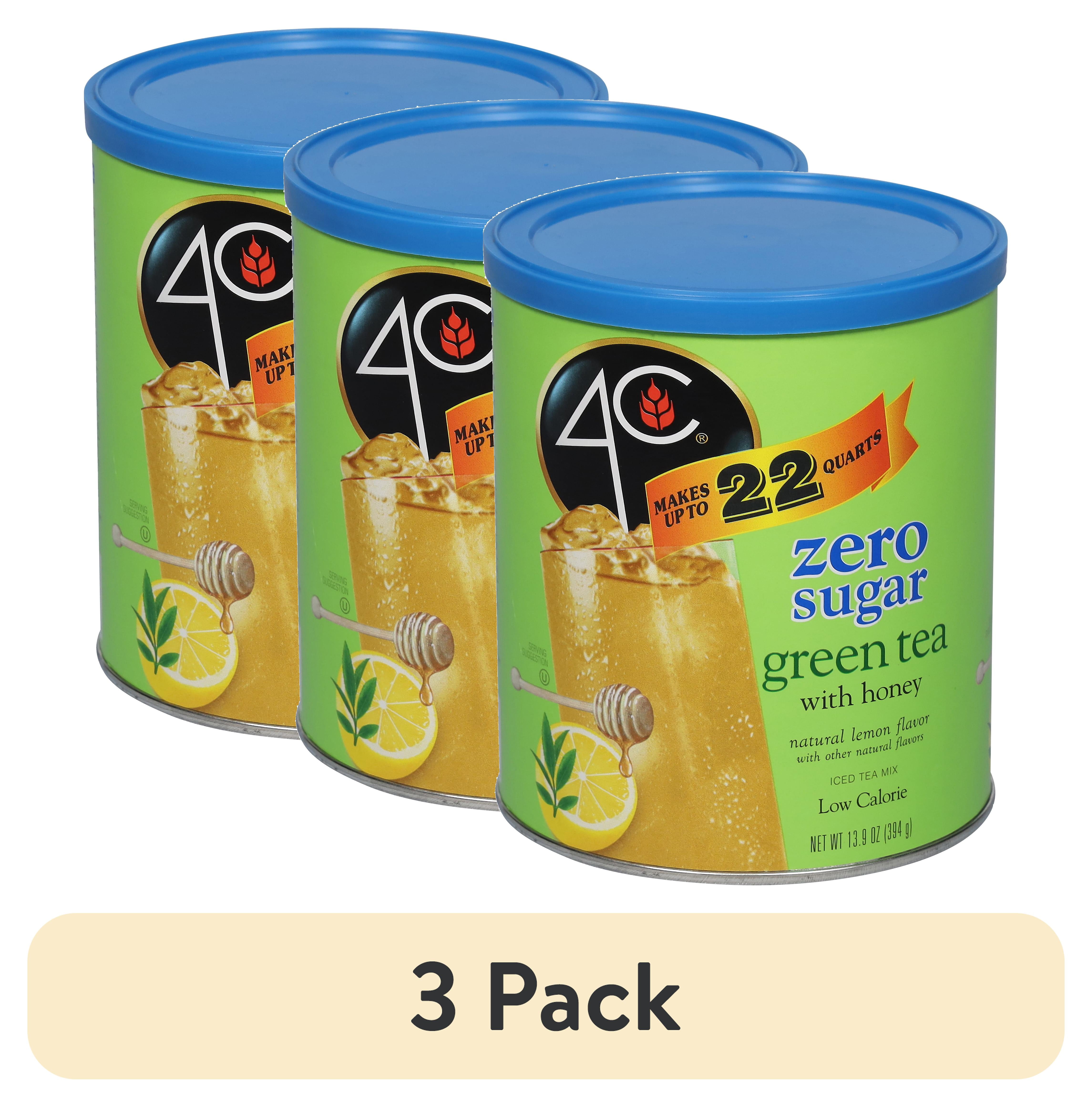 (3 pack) 4C Zero Sugar Green Tea Antioxidant Iced Tea Mix 13.9 oz. Canister - Walmart.com