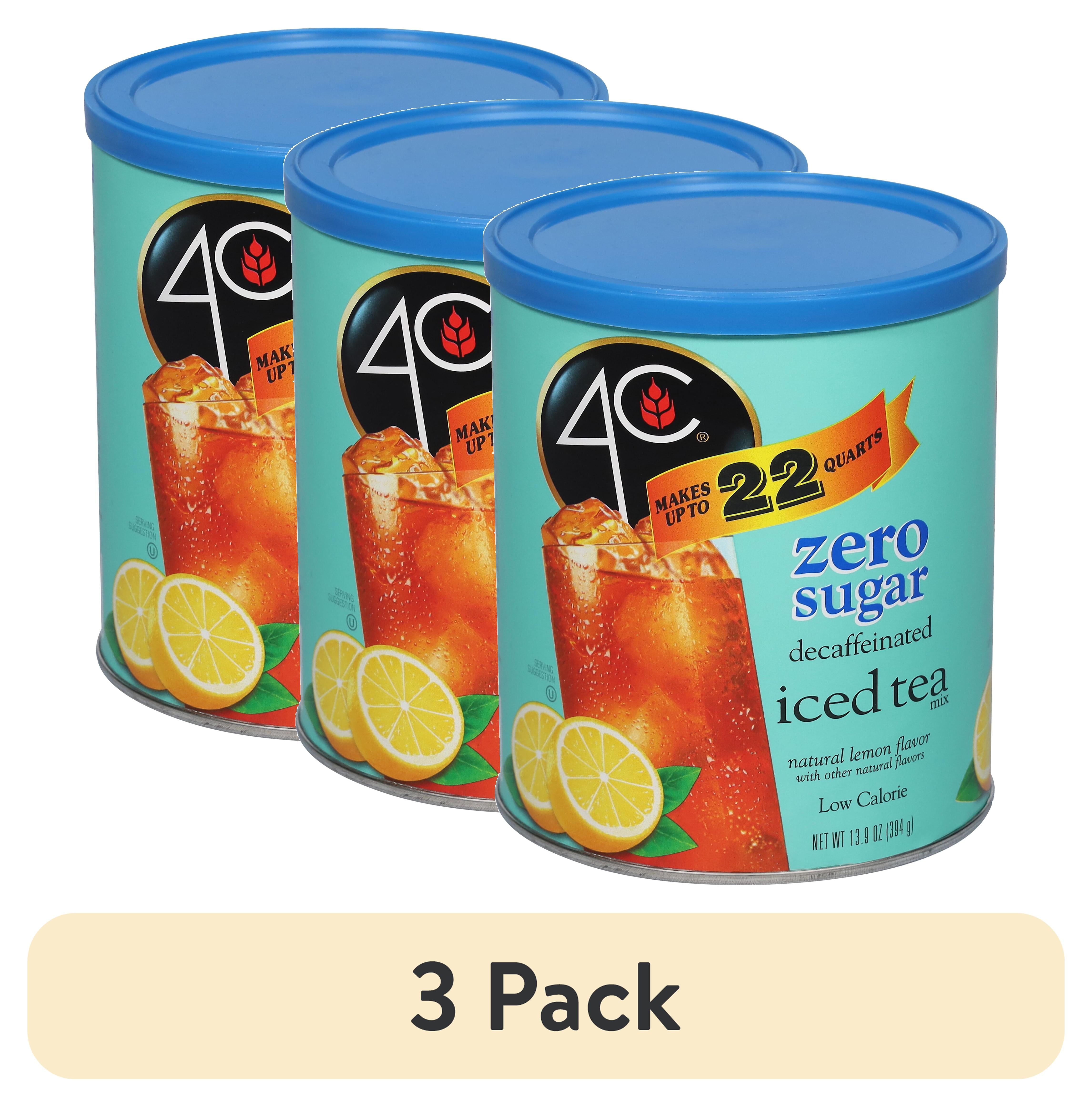 (3 pack) 4C Zero Sugar Naturally Decaffeinated Lemon Flavor Iced Tea ...