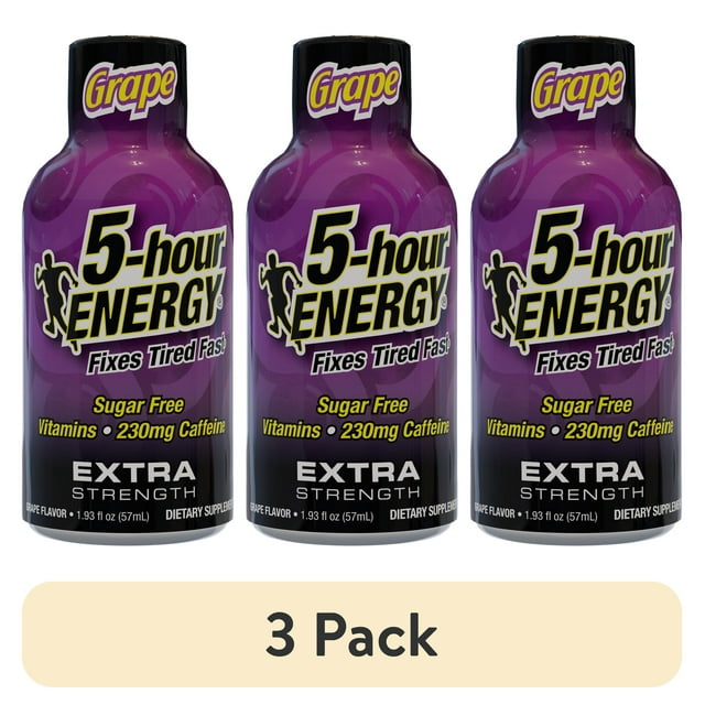(3 pack) 5-hour Energy Shot, Extra Strength, Grape - Walmart.com