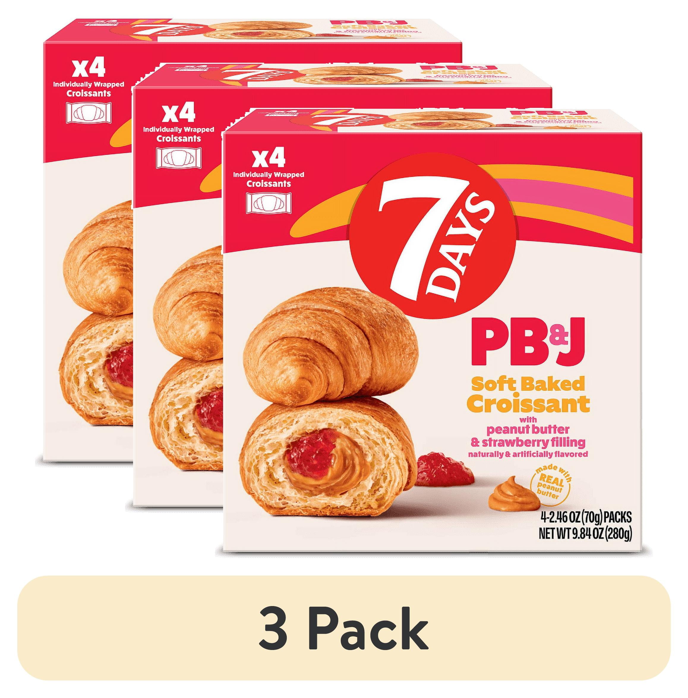 (3 pack) 7Days PB&J Filled Croissant, Peanut Butter and Strawberry ...