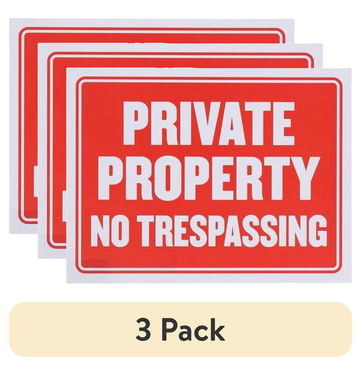 (3 pack) 9" x 12" Private Property No Trespassing Novelty Warning Sign ...