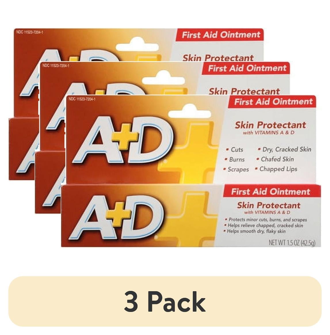 (3 pack) A+D First Aid Skin Protectant Ointment with Vitamin A and D, 1 ...