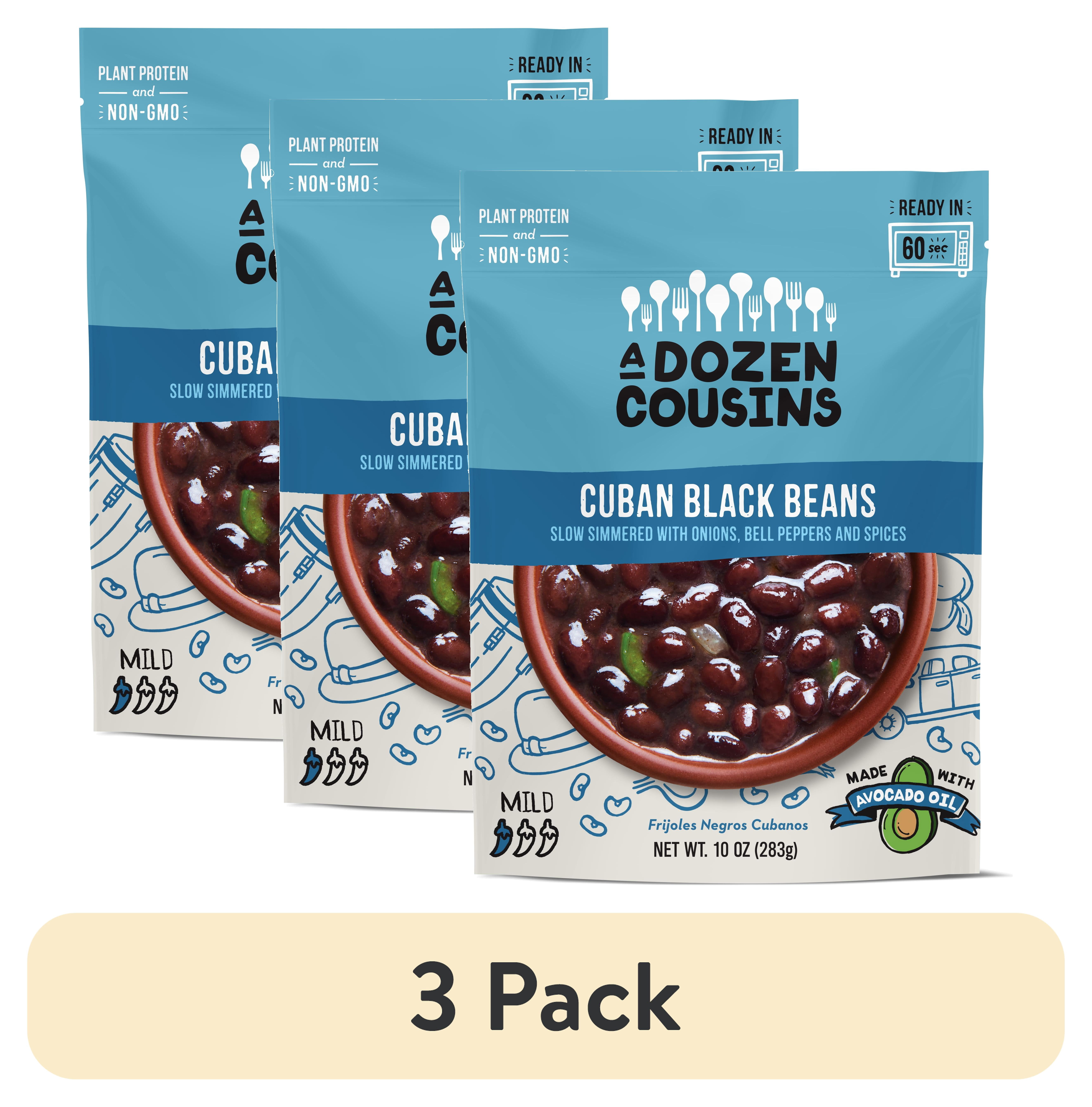 (3 pack) A Dozen Cousins Cuban Black Beans, Vegan Gluten-Free ...