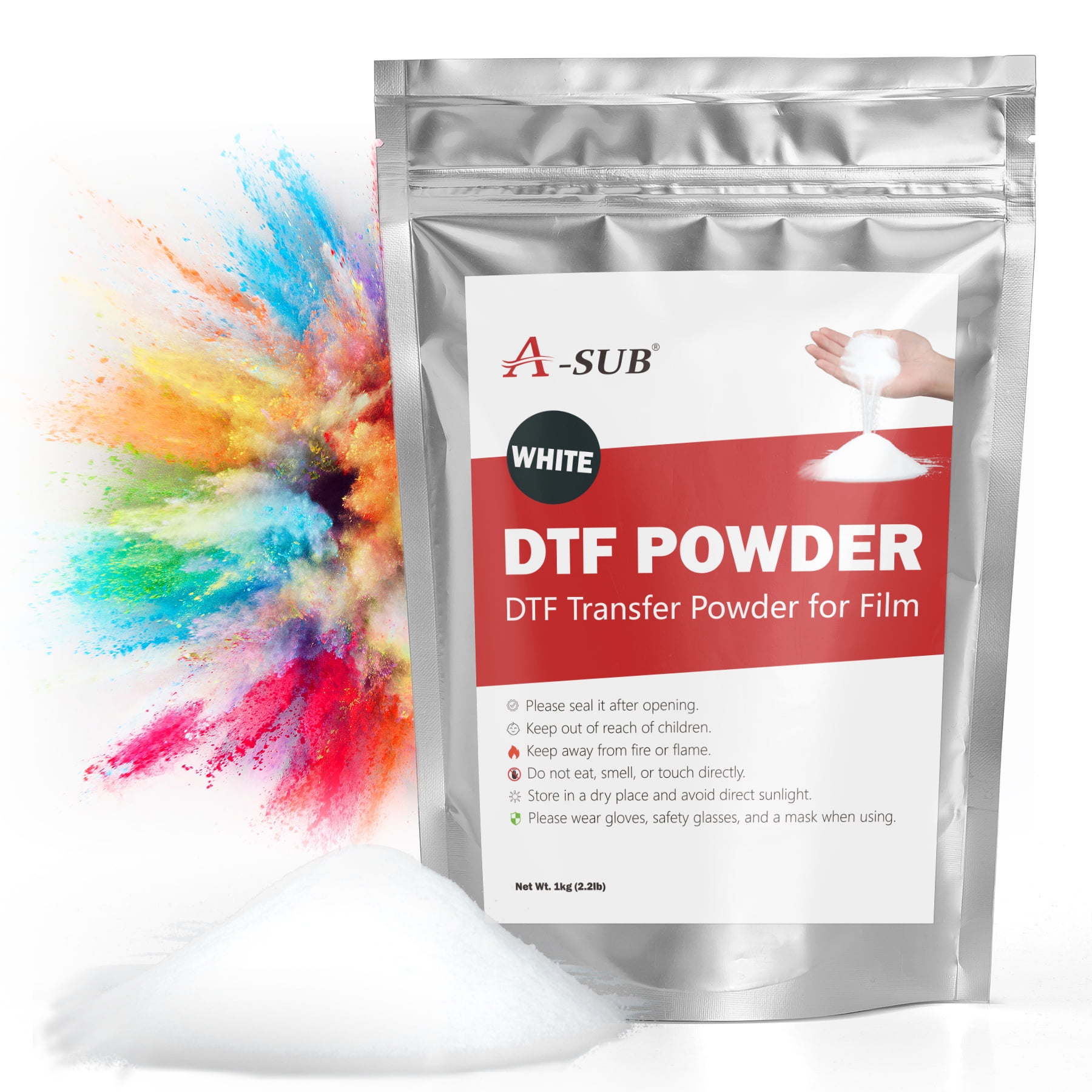 (3 pack) A-SUB DTF Powder White for Sublimation Direct to Film Transfer ...