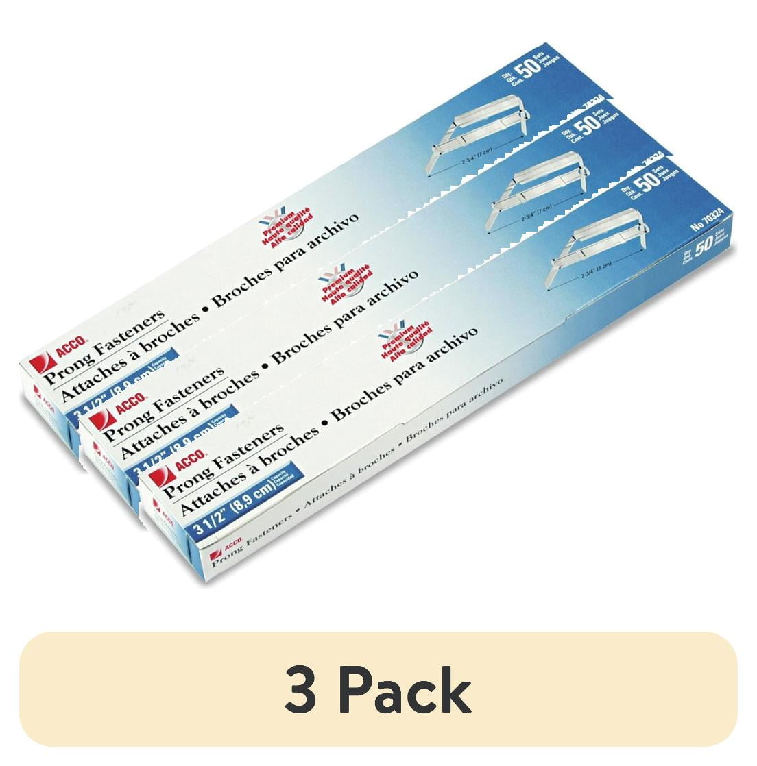 (3 pack) ACCO Premium 2 Piece Paper Fasteners, 3-1/2" Capacity, 2-3/4 ...